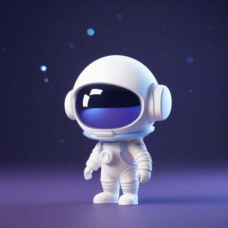 探索宇宙的Q版宇航员：Octane渲染3D盲盒，高细节纯色背景AI绘画指令 - AI绘画提示词 - 可我AI